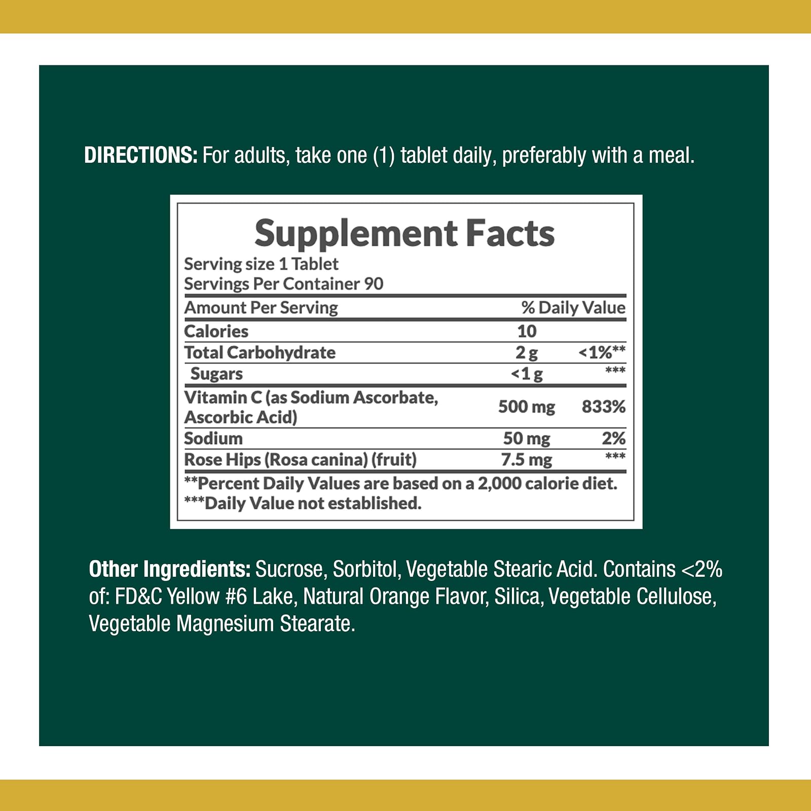 500 mg Vitamin C for immunity