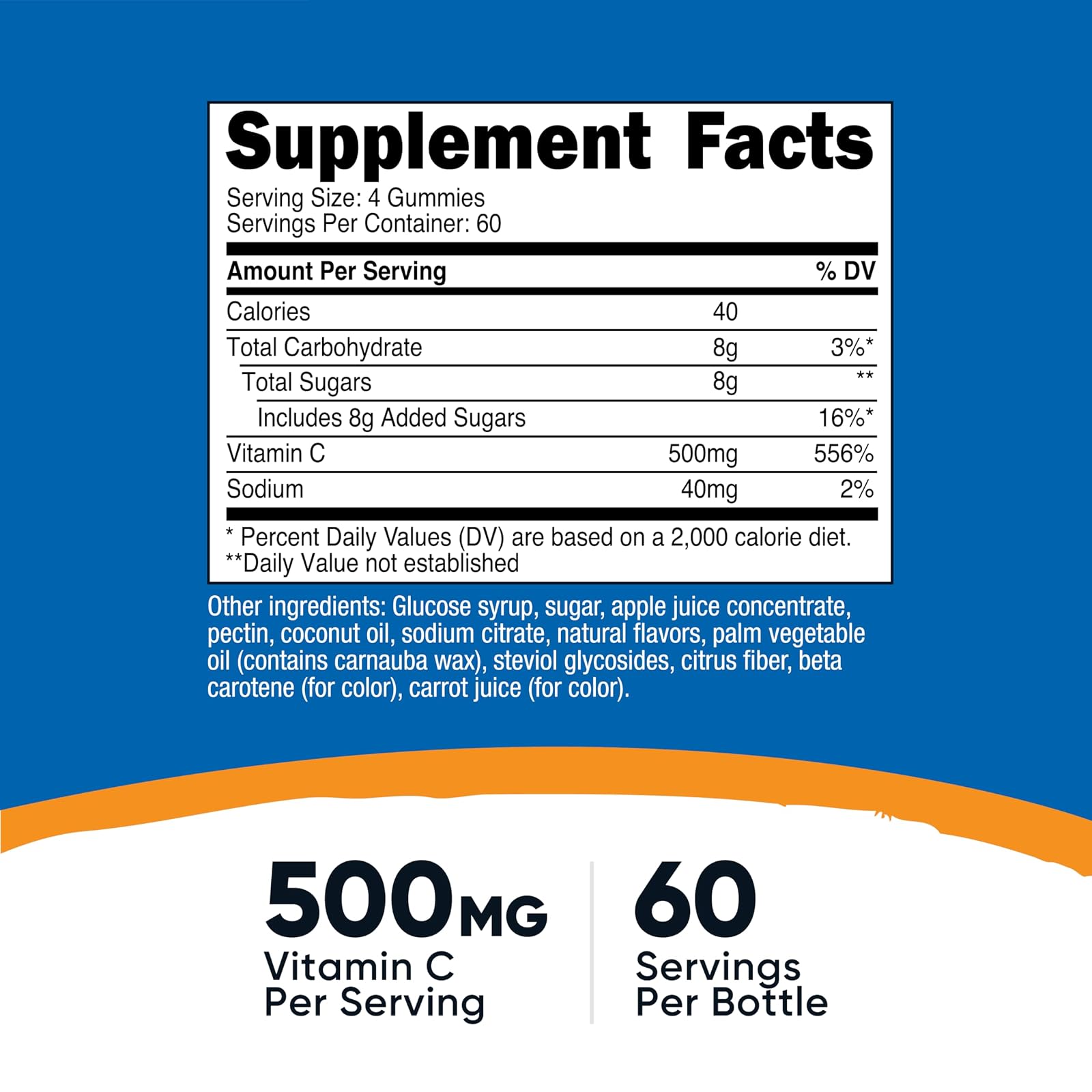 500 mg Vitamin C gummy supplements