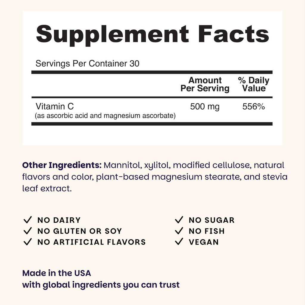500 mg vitamin C supplement