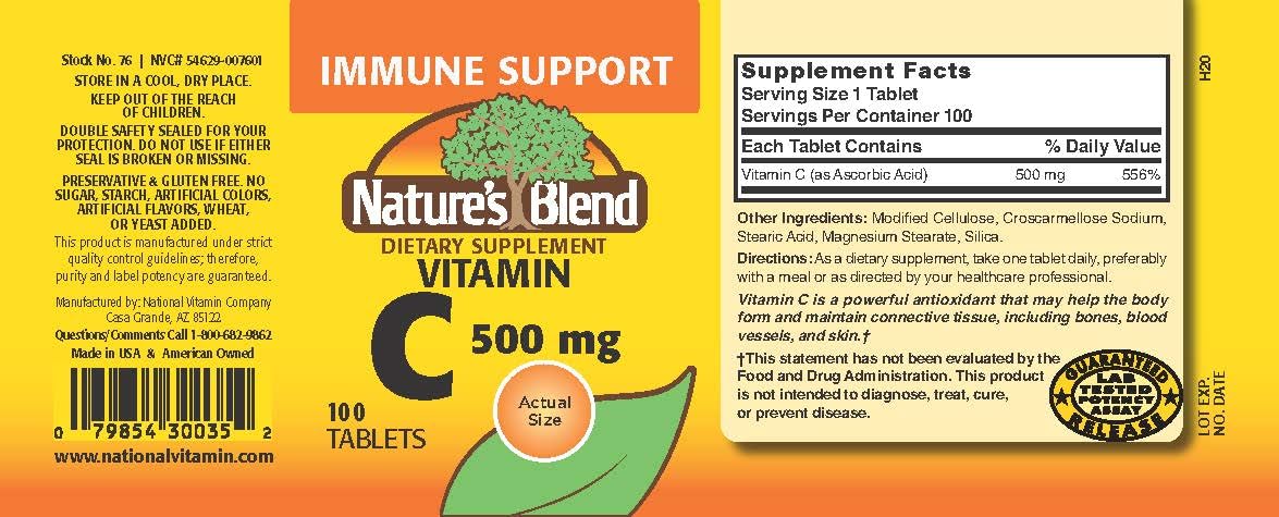 500 mg Vitamin C supplement