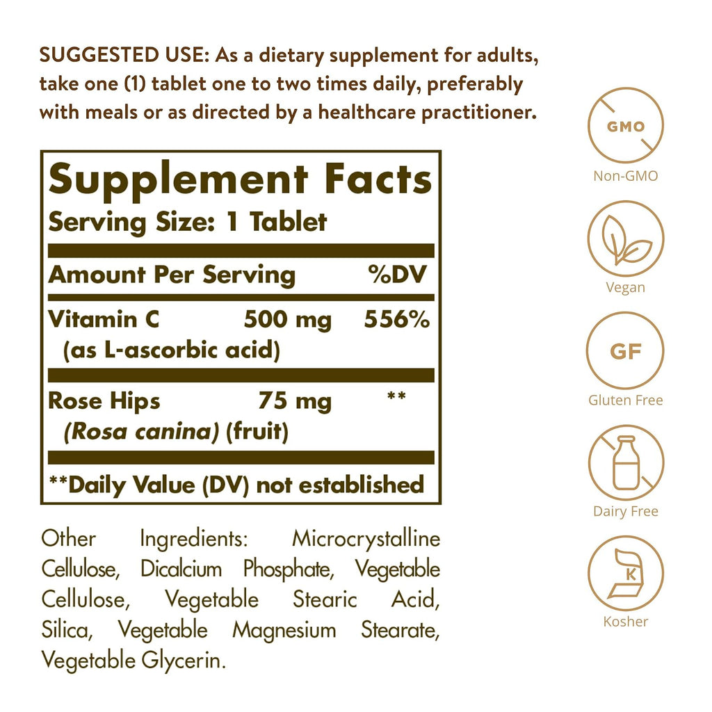 500 mg Vitamin C tablets for immunity