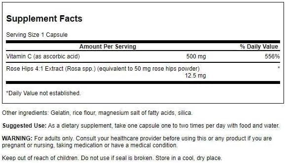 500 mg Vitamin C with Rose Hips