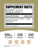 500 mg white button mushroom supplement