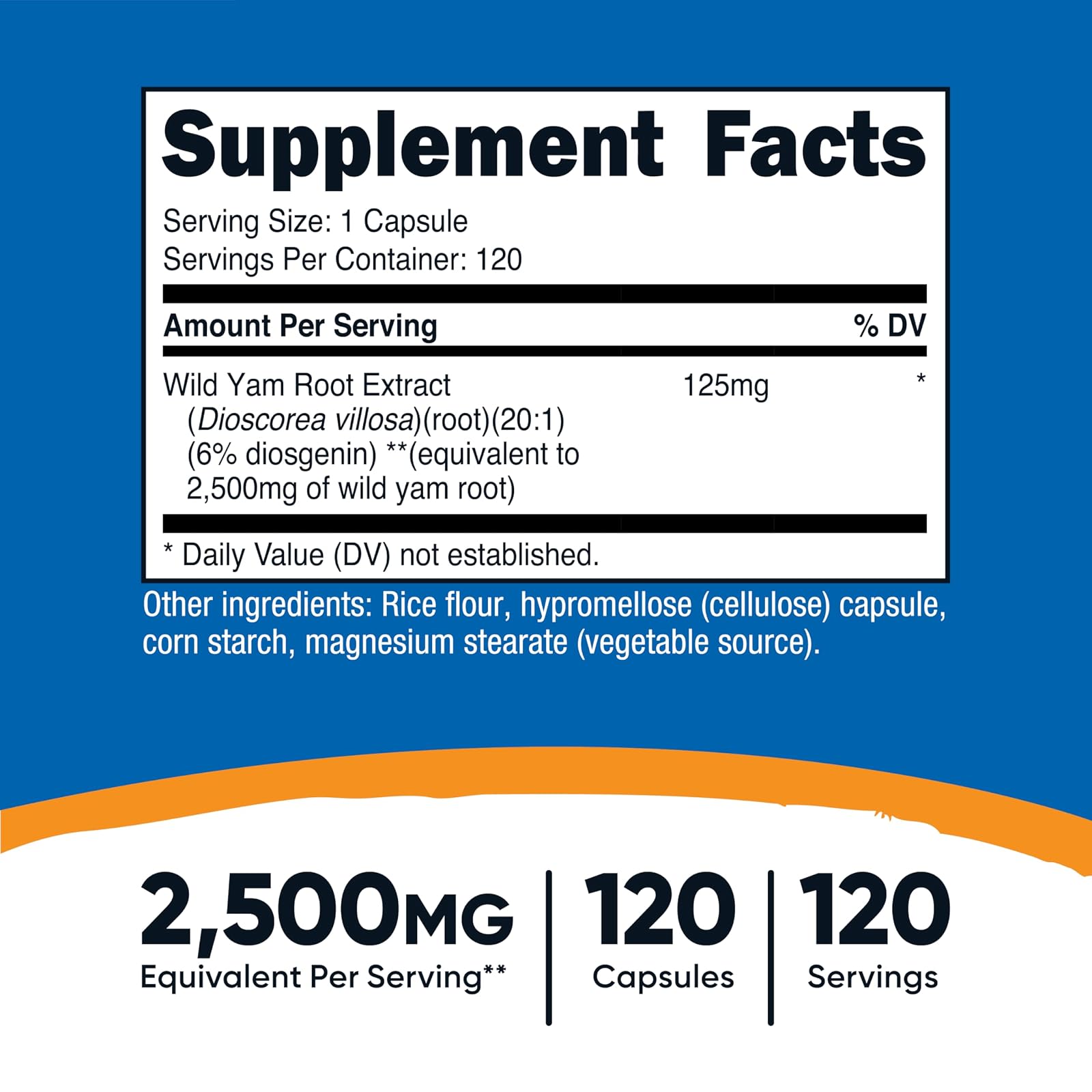 500 mg Wild Yam supplement benefits