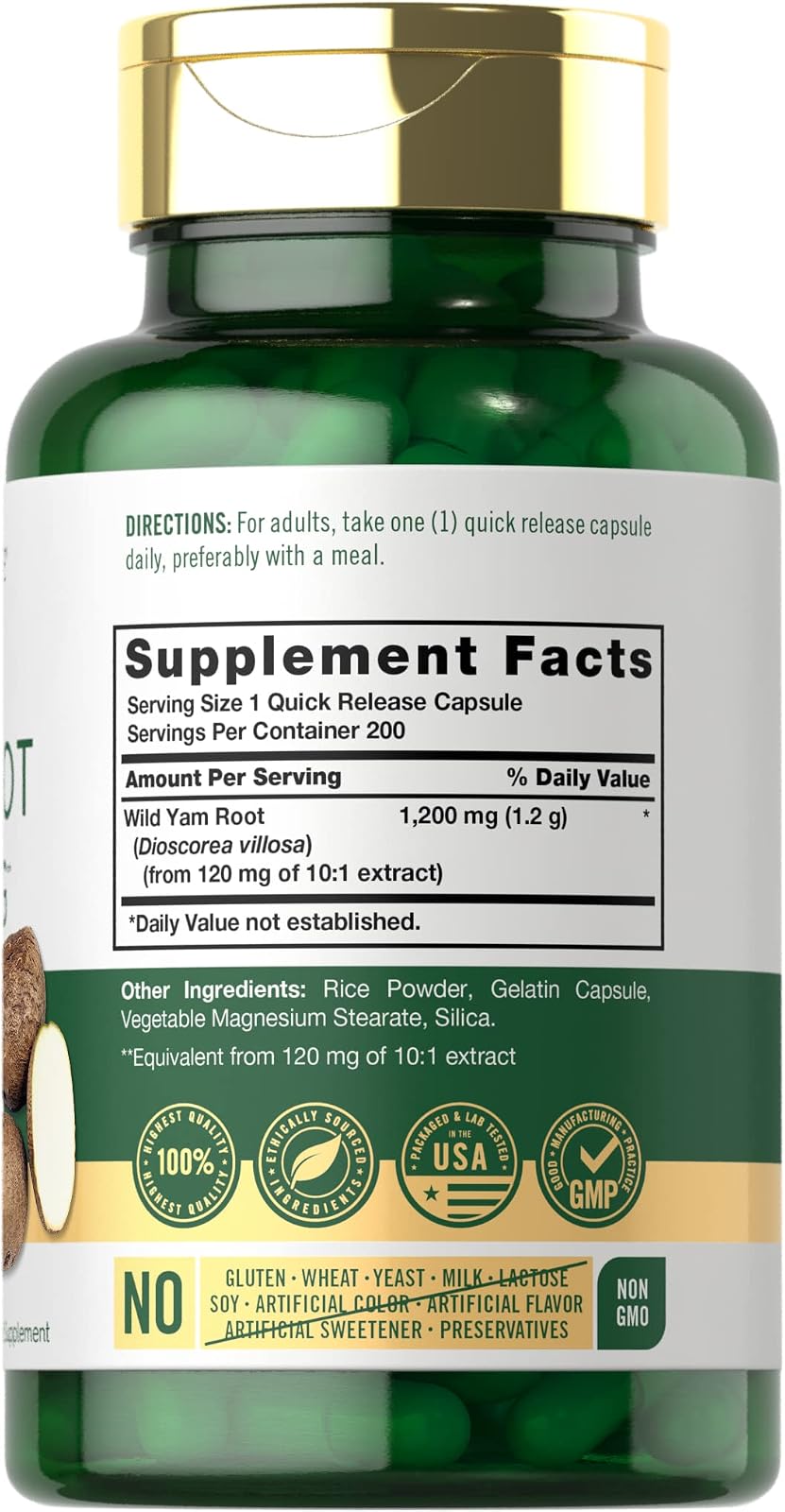 500 mg Wild Yam supplement