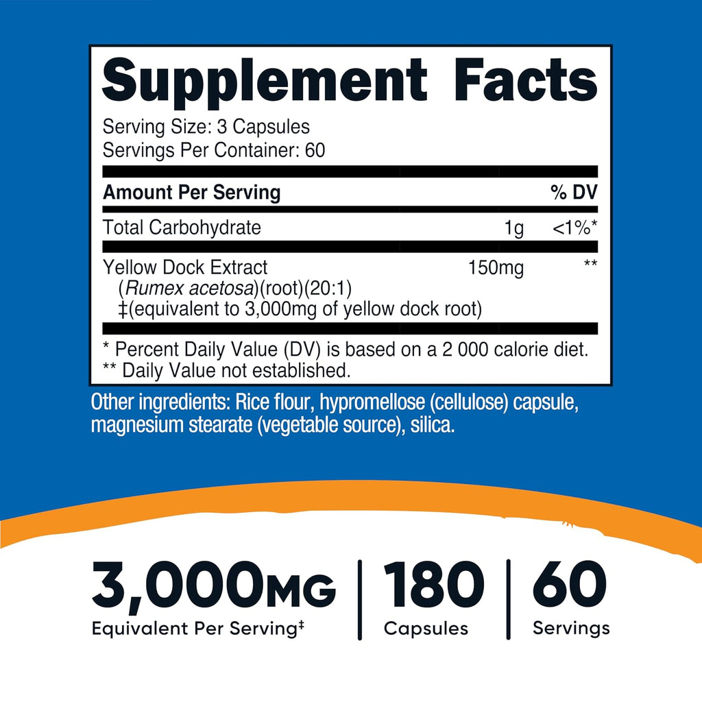 500 mg Yellow Dock health benefits