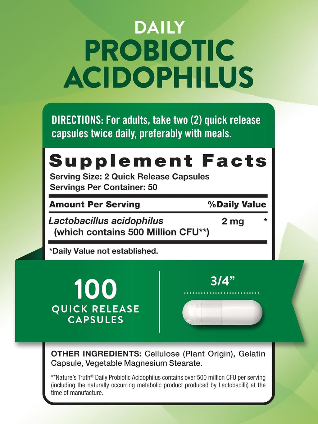 500 million CFU probiotics capsules