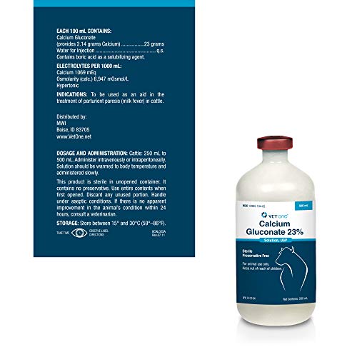 500 mL calcium vial for animals