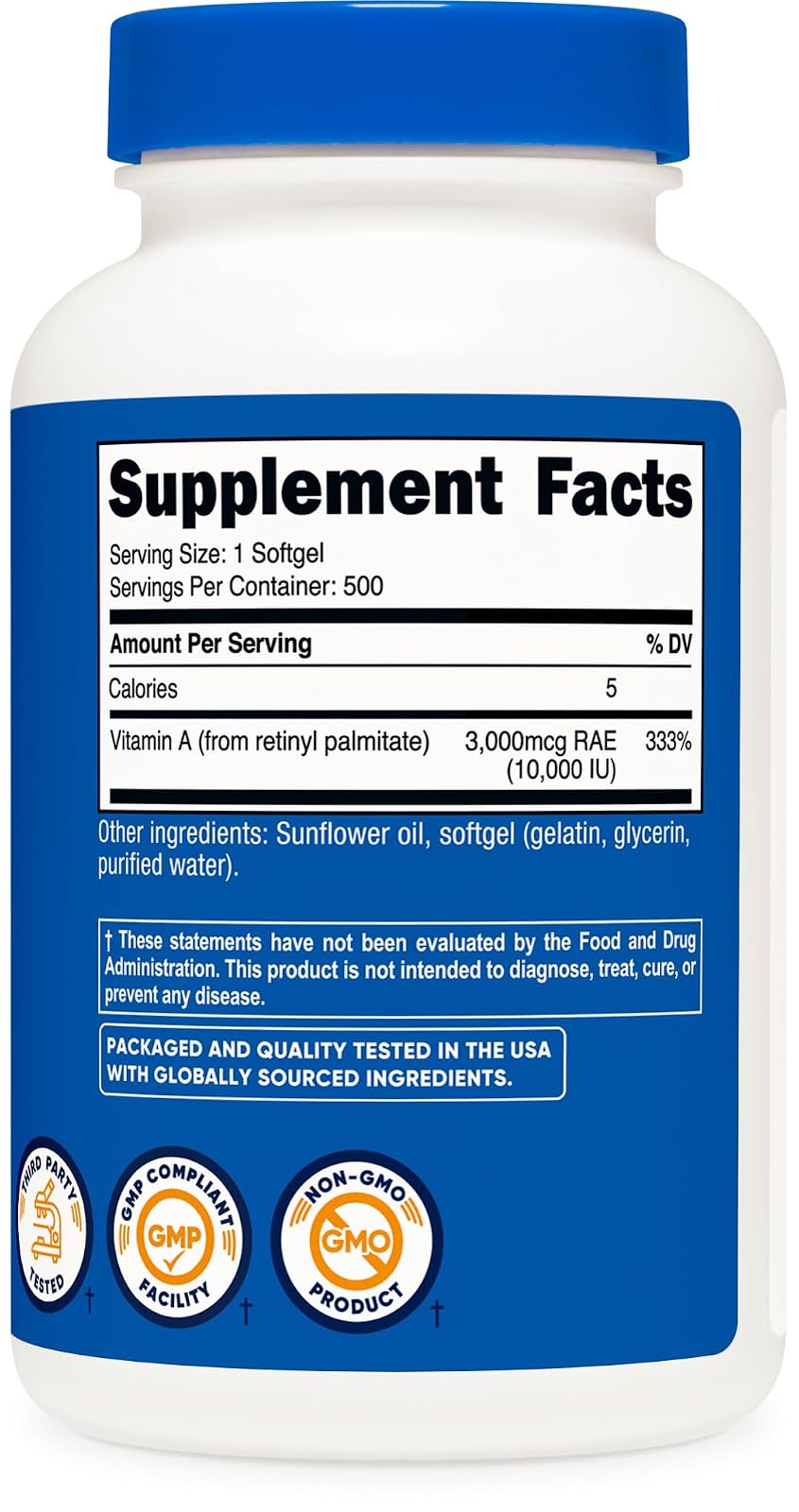500 softgel capsules vitamin A