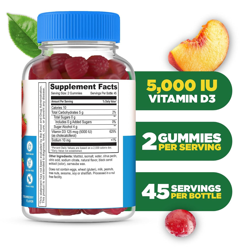 5000 IU vitamin D gummies for health