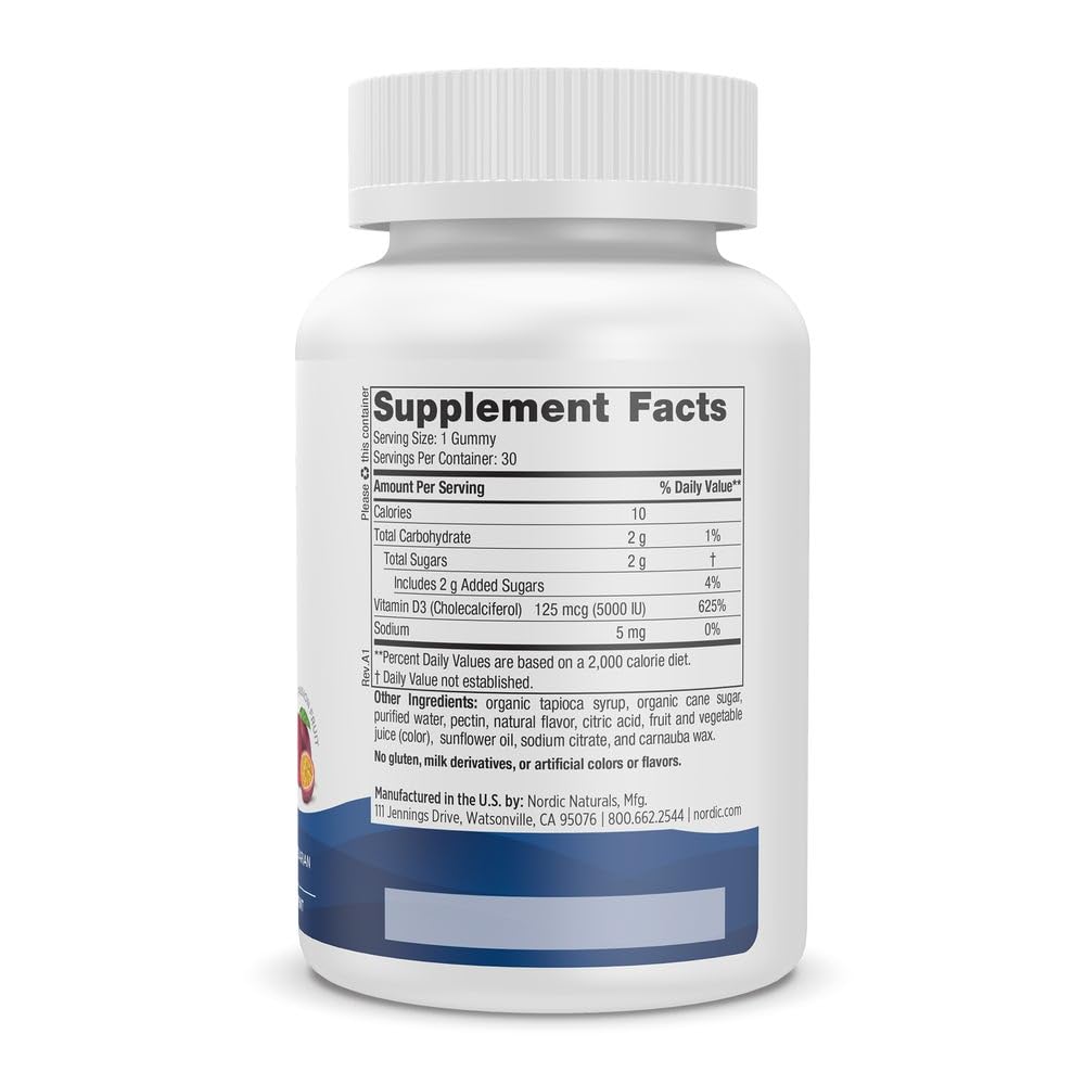 5000 IU Vitamin D3 gummy supplements
