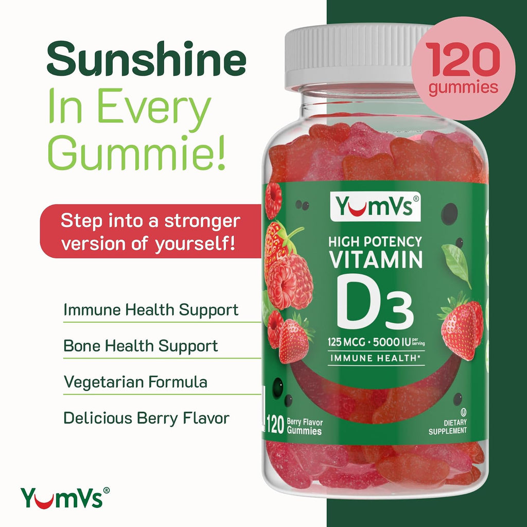 5000 IU Vitamin D3 gummy supplements