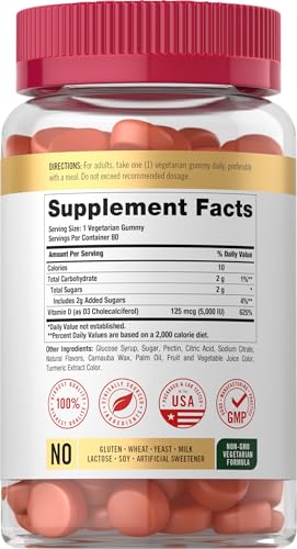 5000 IU Vitamin D3 gummy supplements