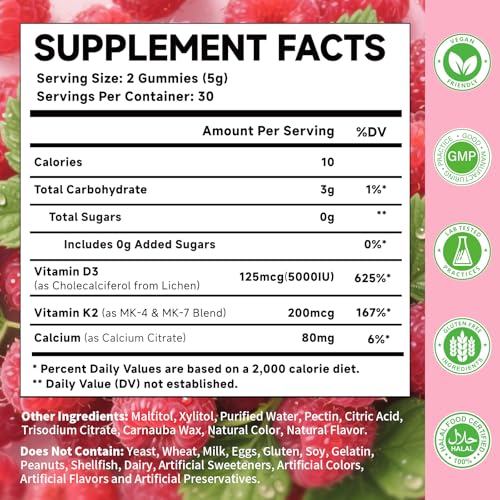 5000 IU vitamin D3 K2 supplement