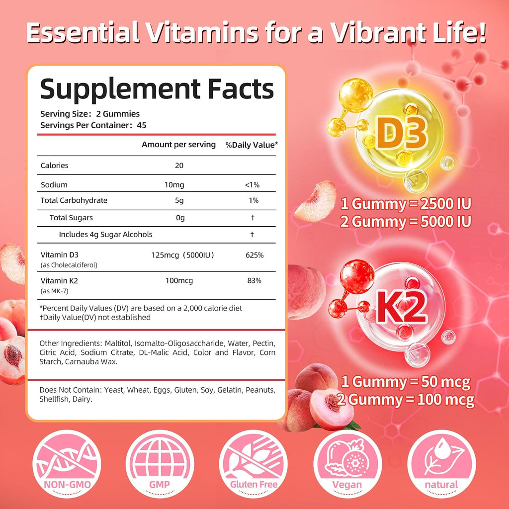 5000 IU vitamin D3 K2 supplement