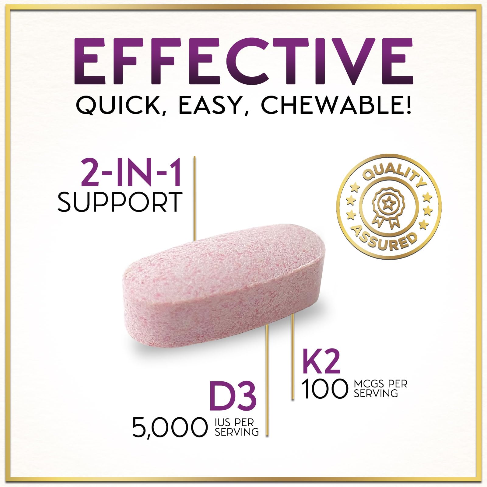 5000 IU Vitamin D3 K2 tablets