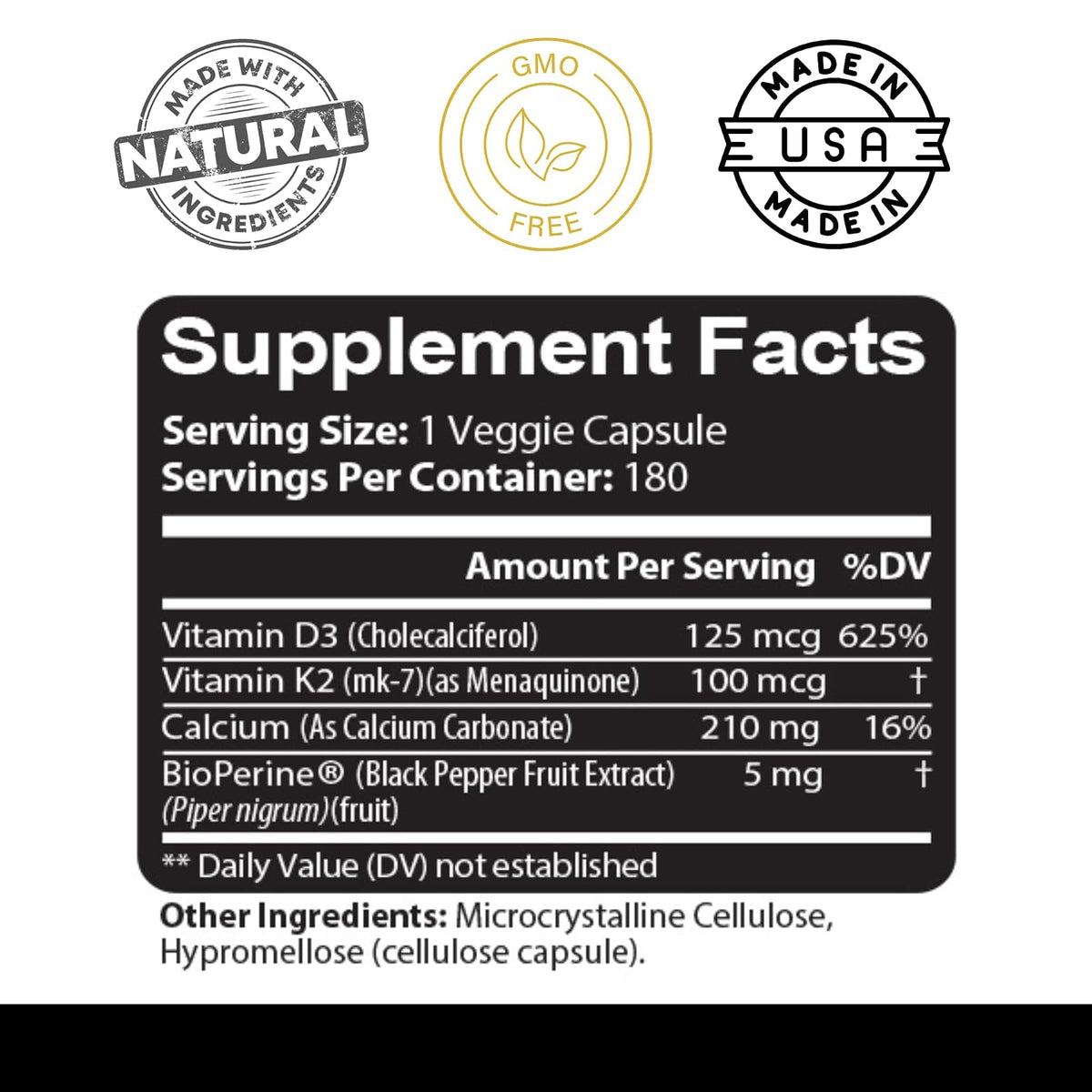 5000 IU Vitamin D3 supplement
