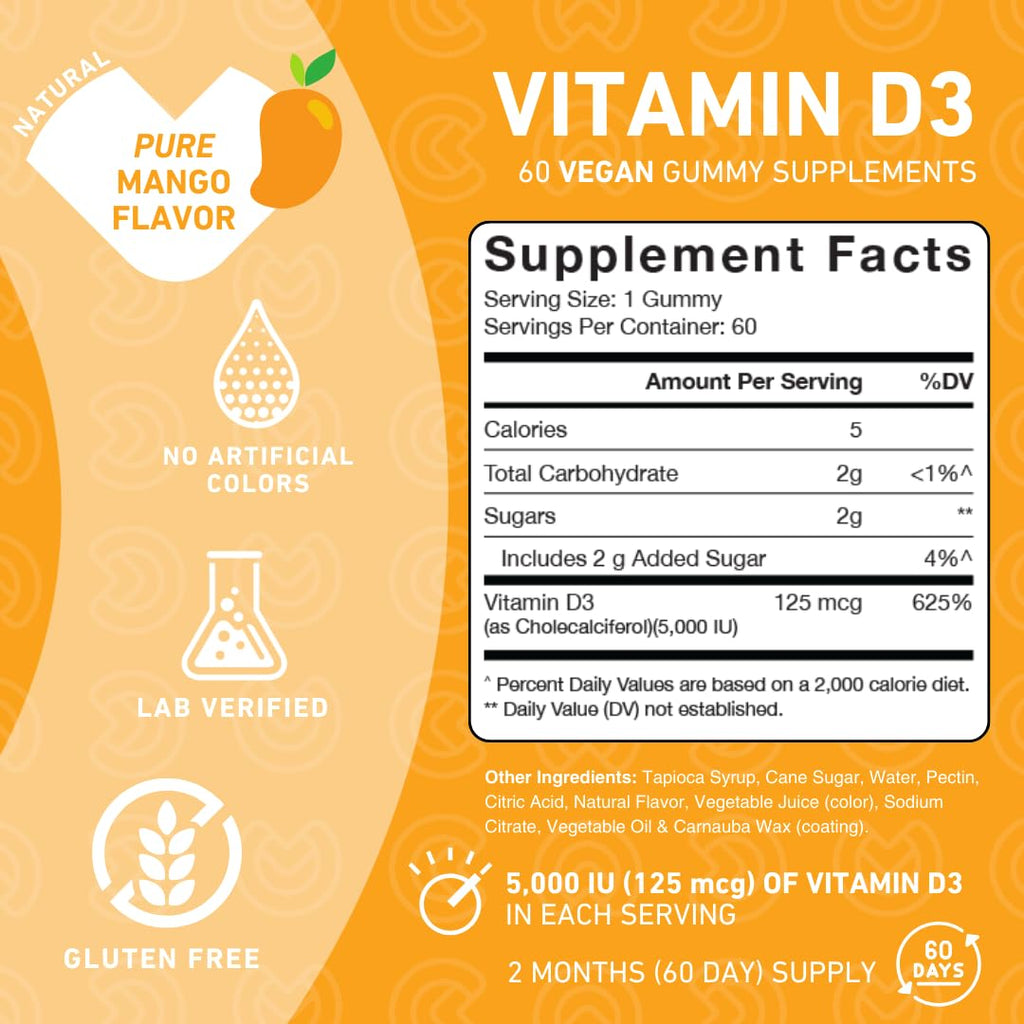 5000 IU Vitamin D3 veggie gummies