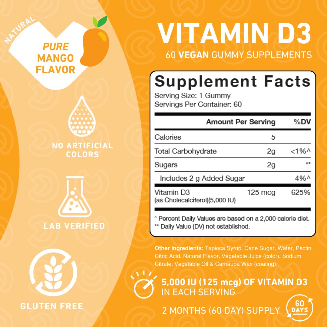 5000 IU Vitamin D3 veggie gummies