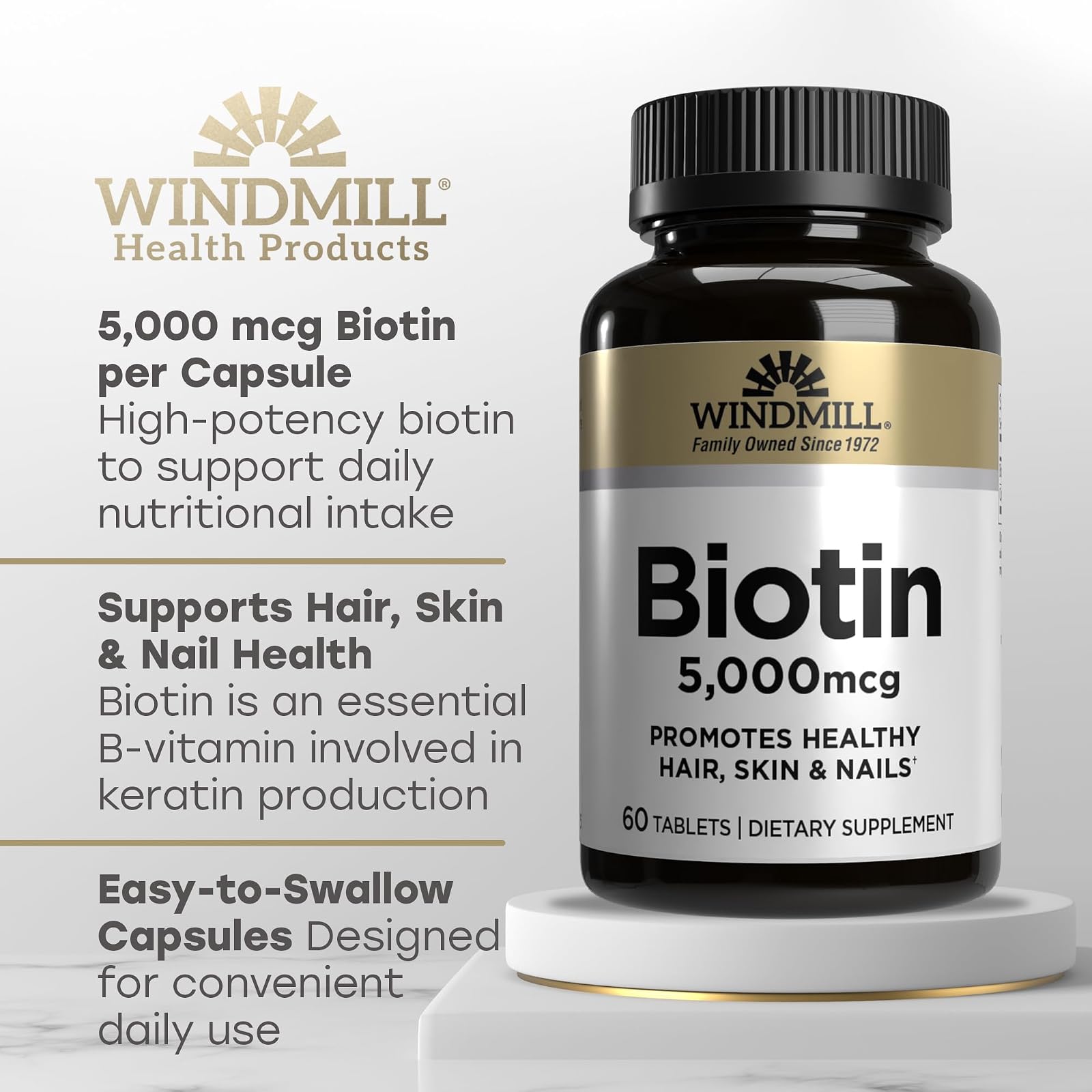 5000 mcg biotin for healthy skin