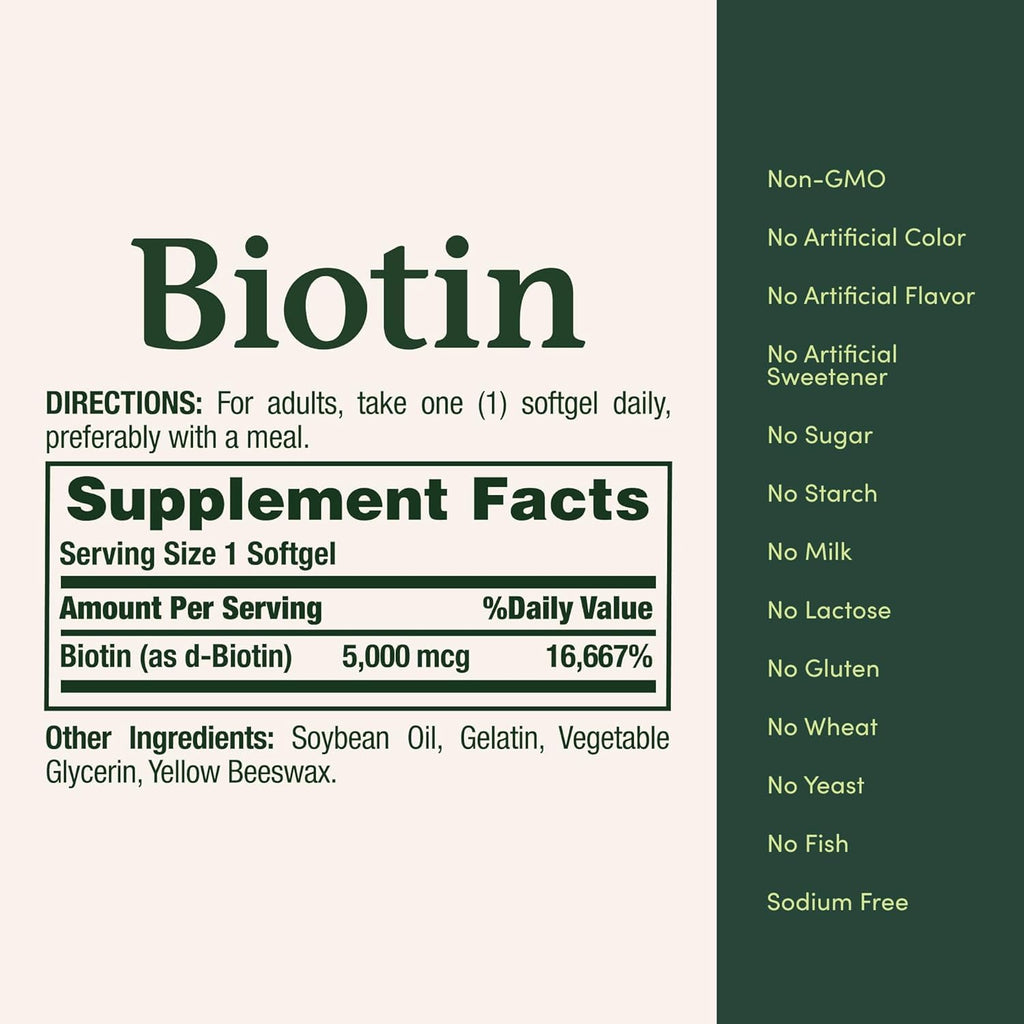 5000 mcg biotin for skin health