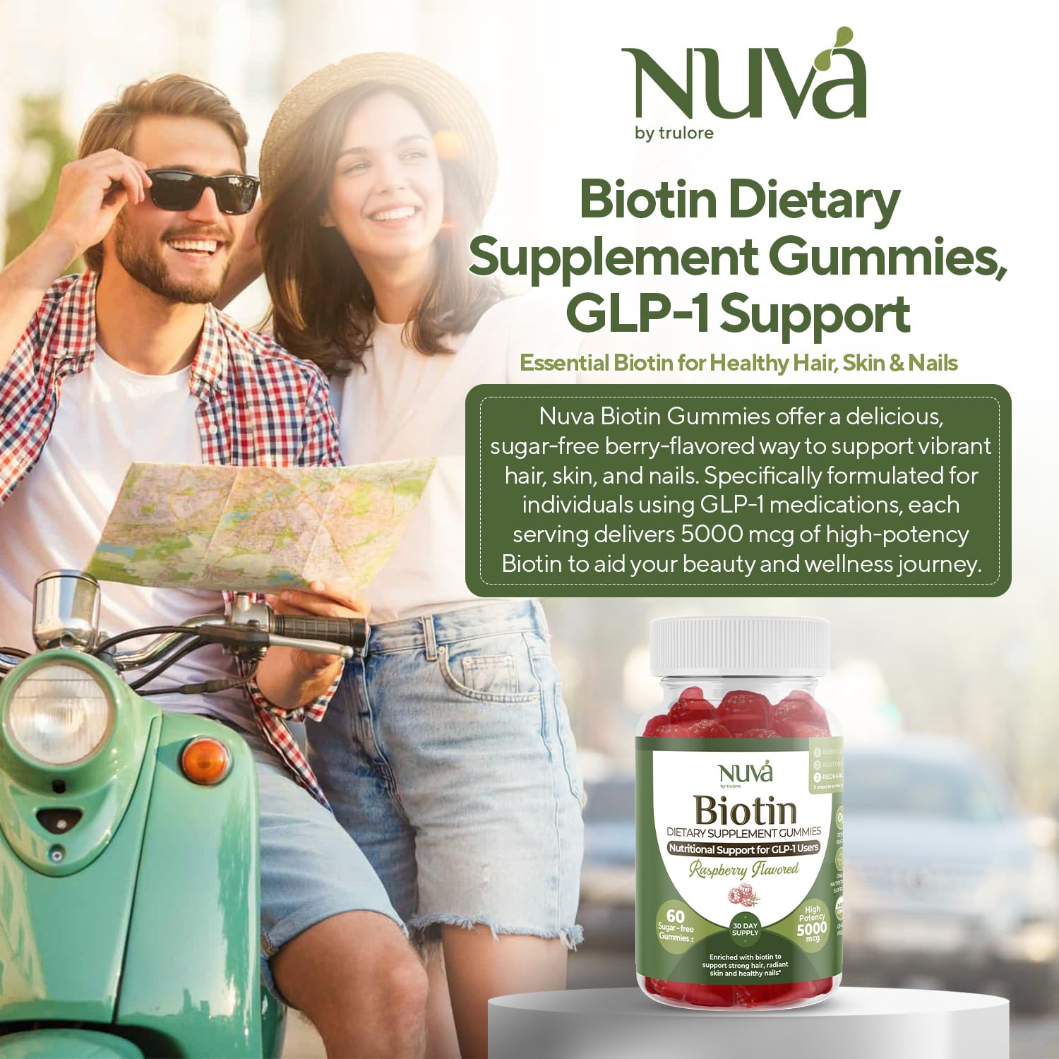 5000 mcg Biotin gummies for nails