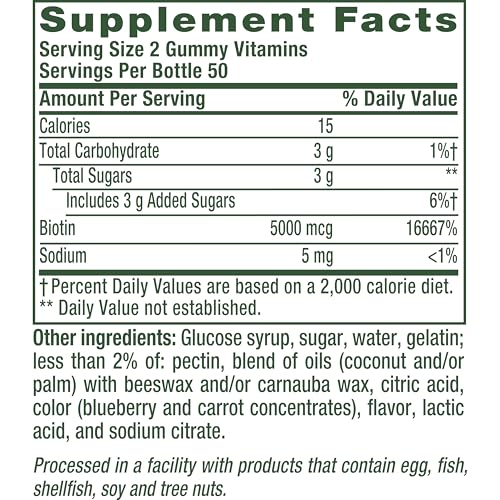 5000 mcg Vitafusion biotin supplement