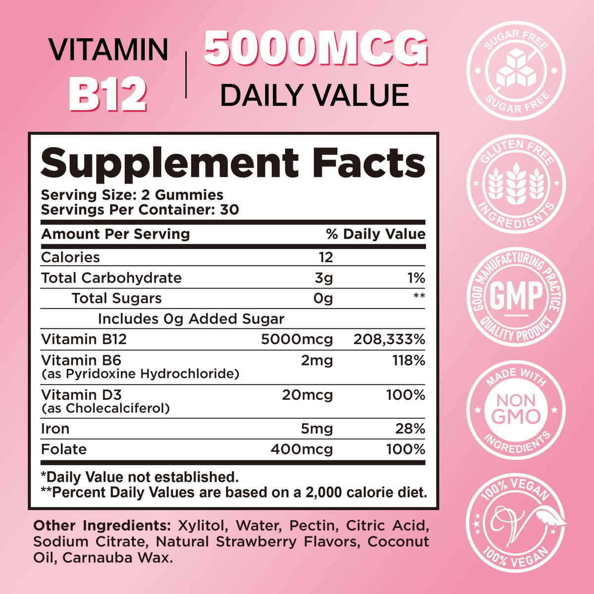 5000 mcg vitamin B12 for vitality