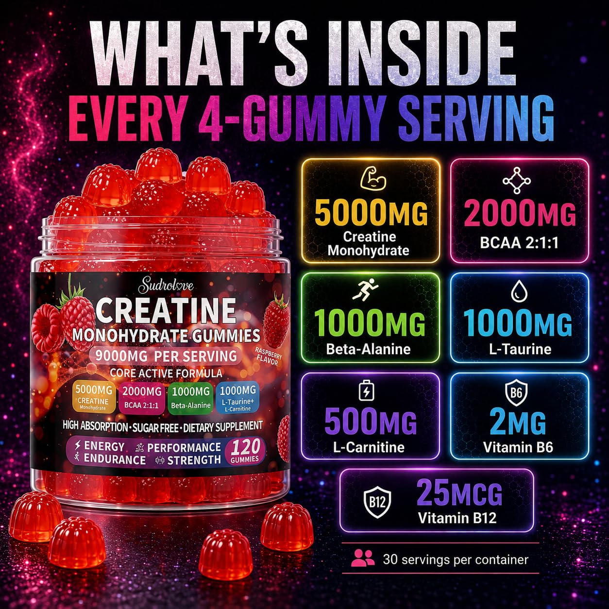 5000 mg creatine monohydrate gummies