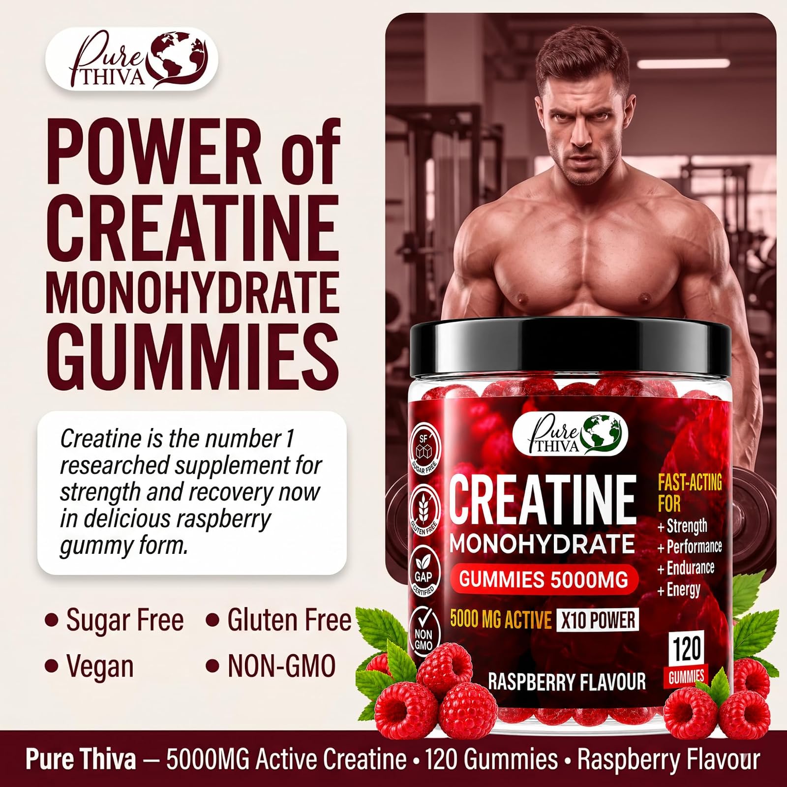 5000 mg creatine monohydrate gummies