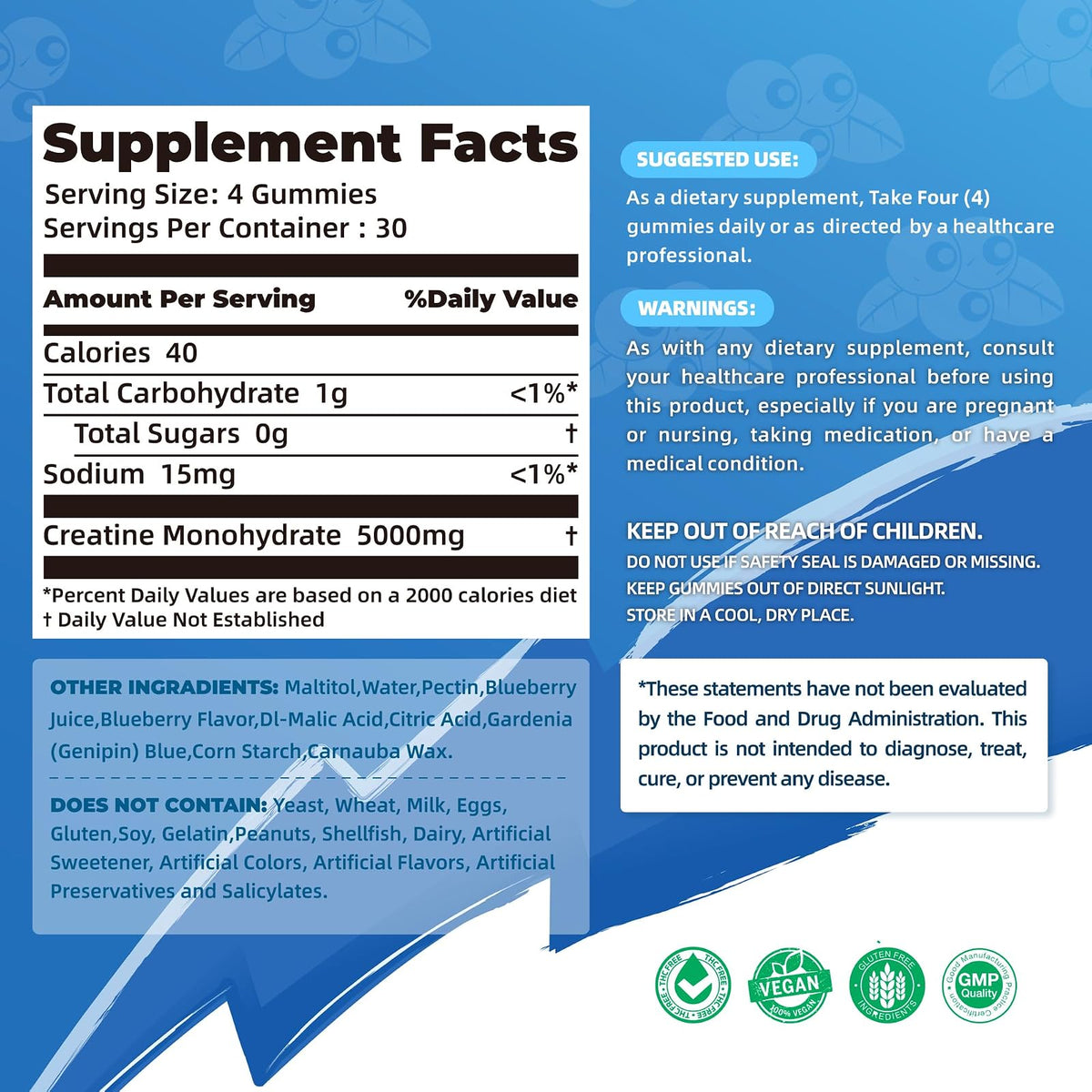 5000 mg creatine monohydrate gummies
