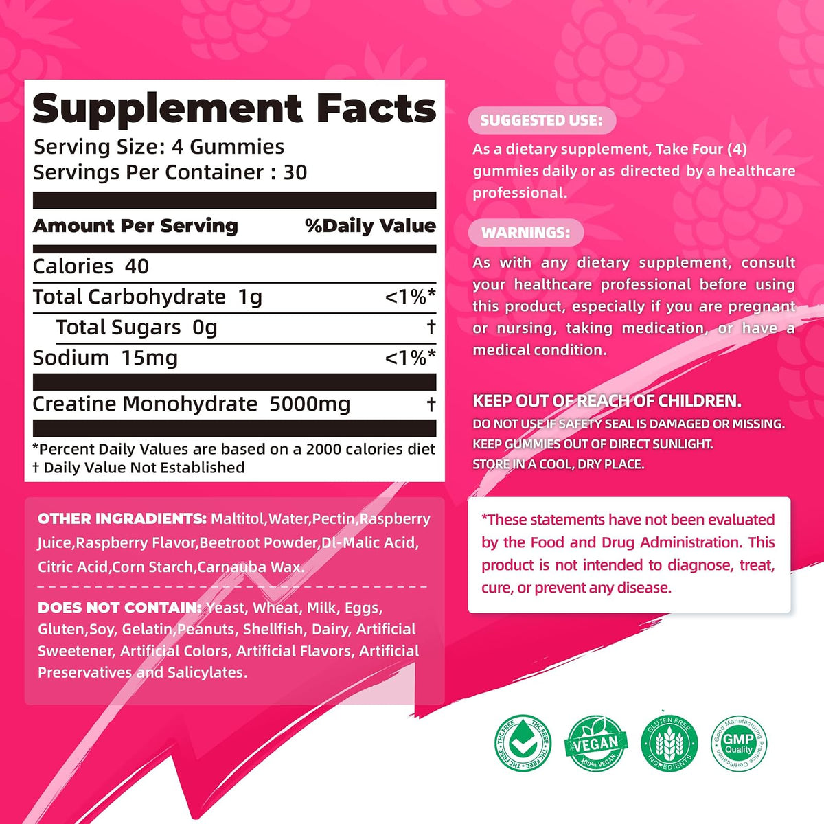 5000 mg creatine monohydrate gummies