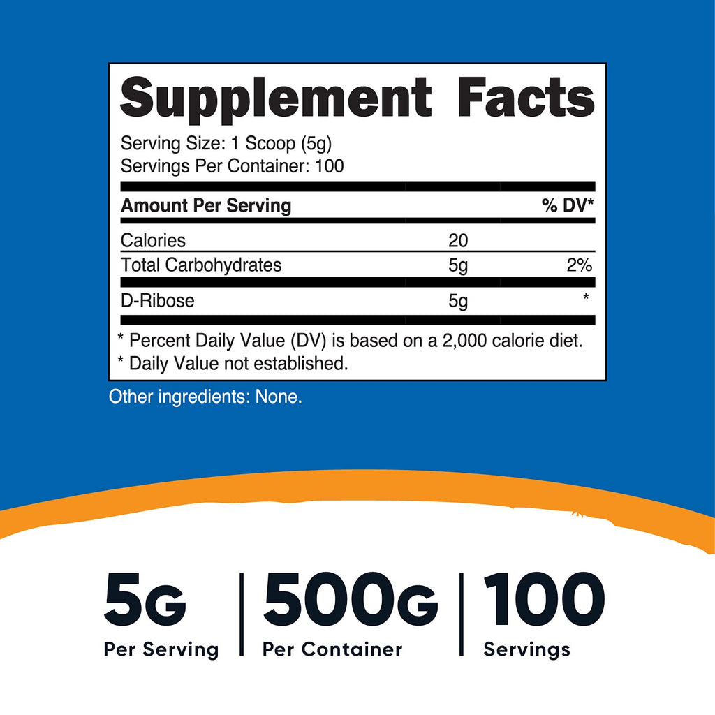 5000 mg D-Ribose multivitamin supplement