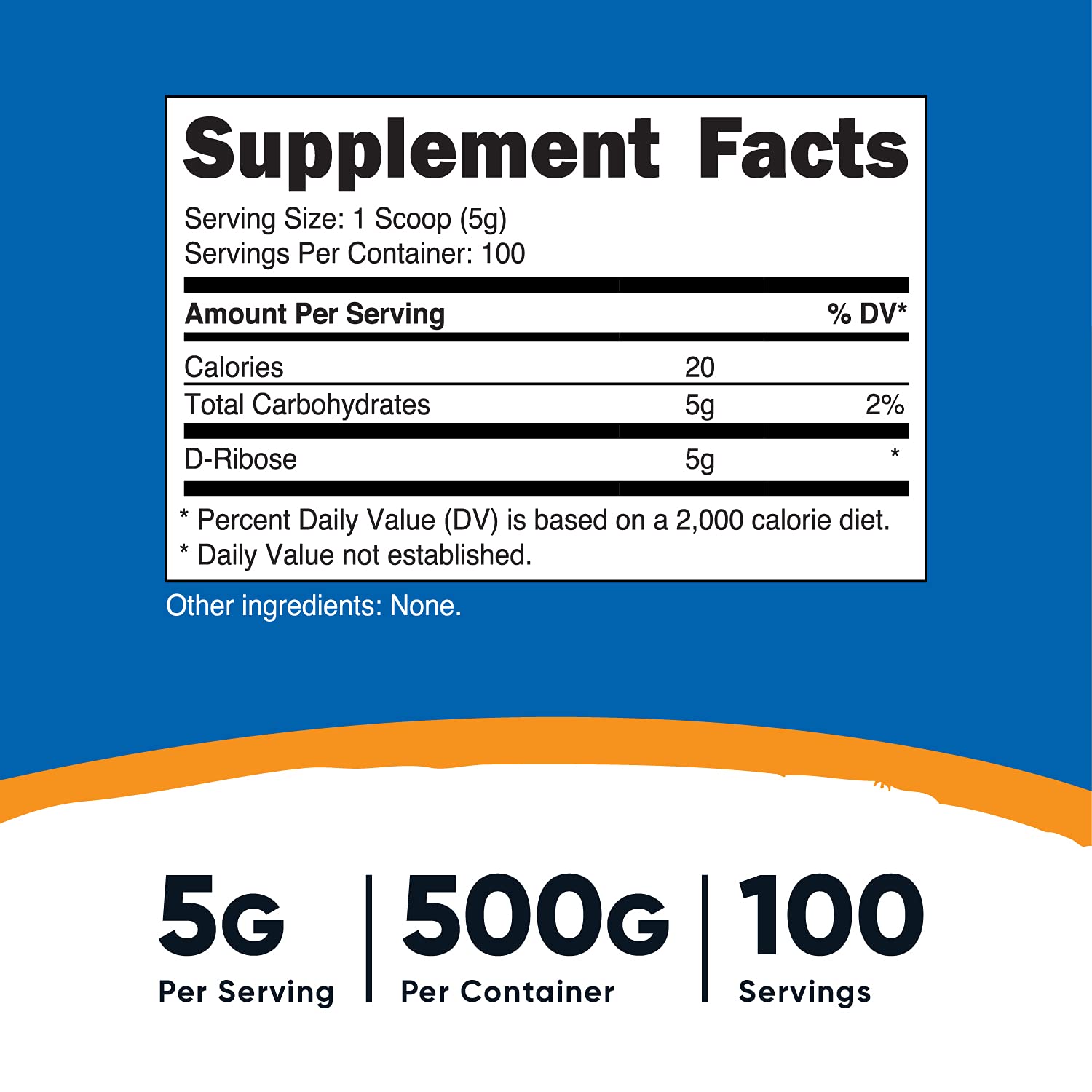 5000 mg D-Ribose multivitamin supplement