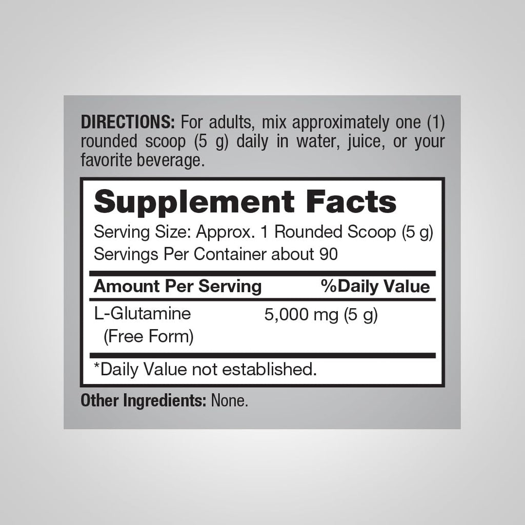 5000 mg L Glutamine for muscle recovery