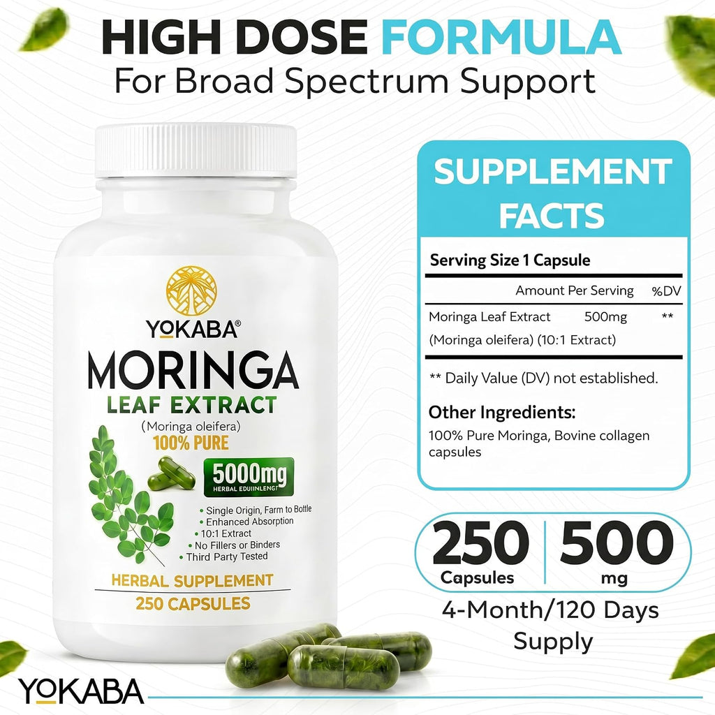 5000 mg Moringa multivitamin capsules