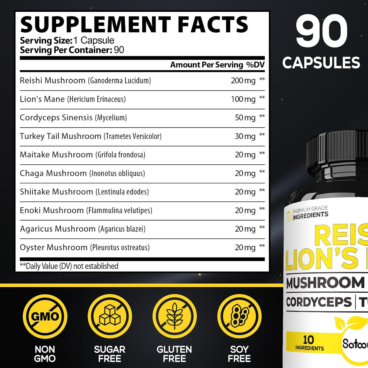 5000 mg Reishi capsules for immunity