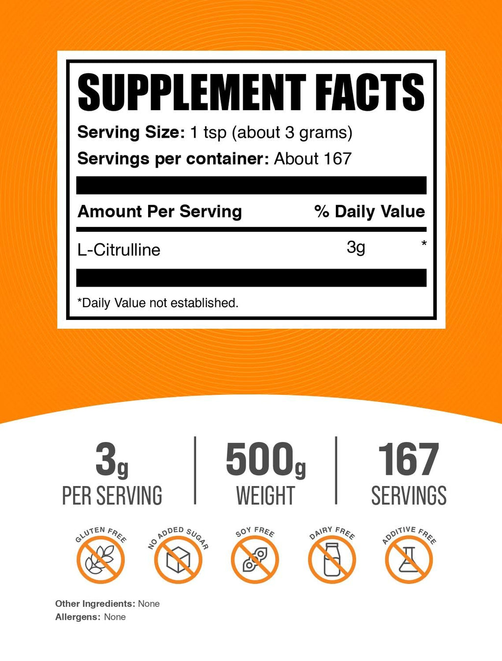 500g L-Citrulline supplement for athletes