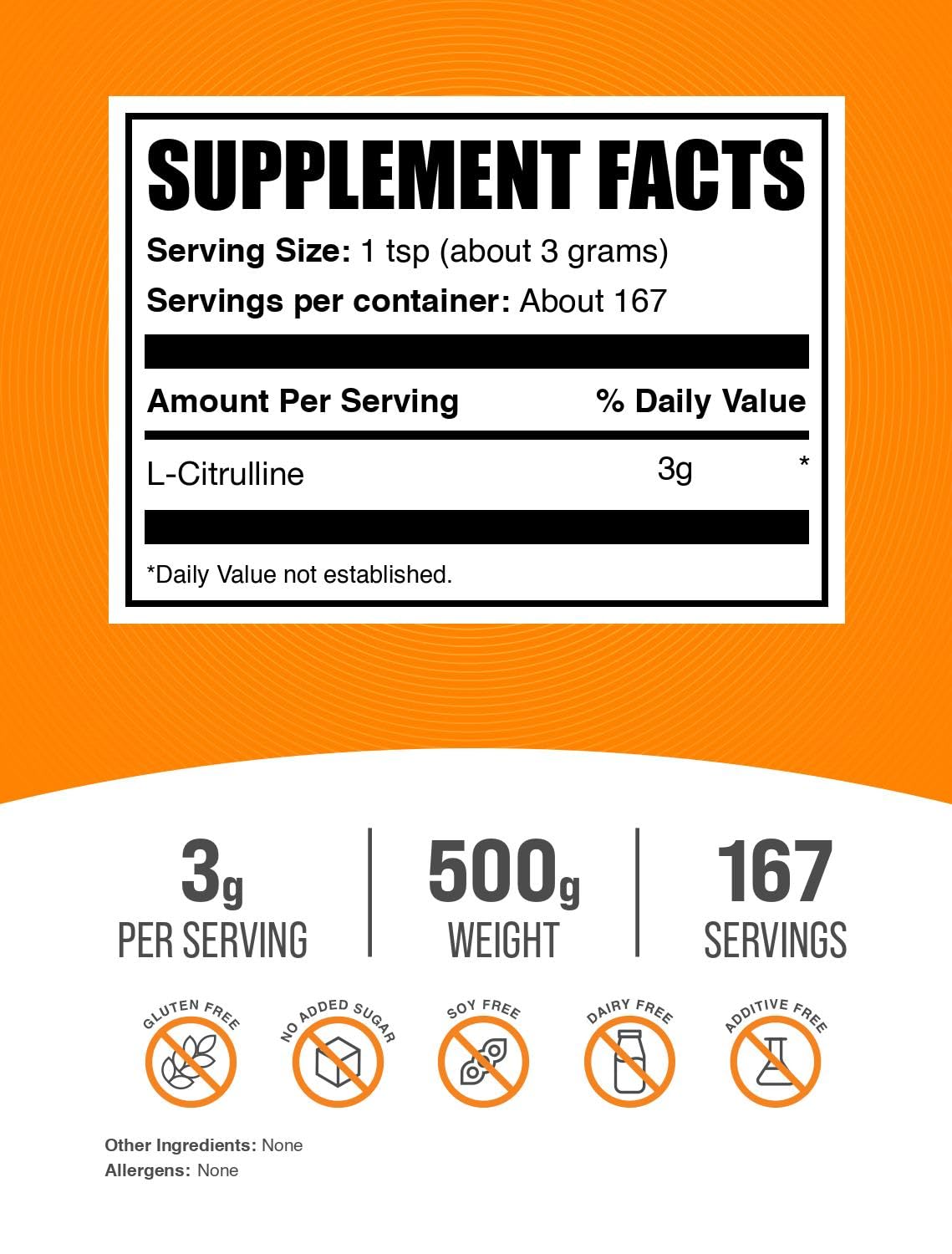 500g L-Citrulline supplement for athletes