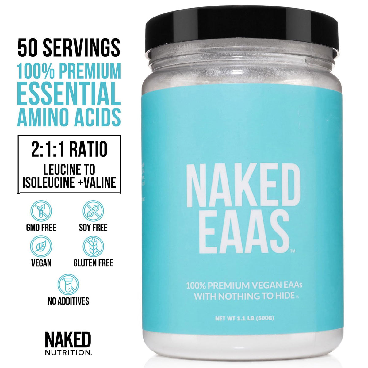 500g NAKED EAAs for muscle recovery