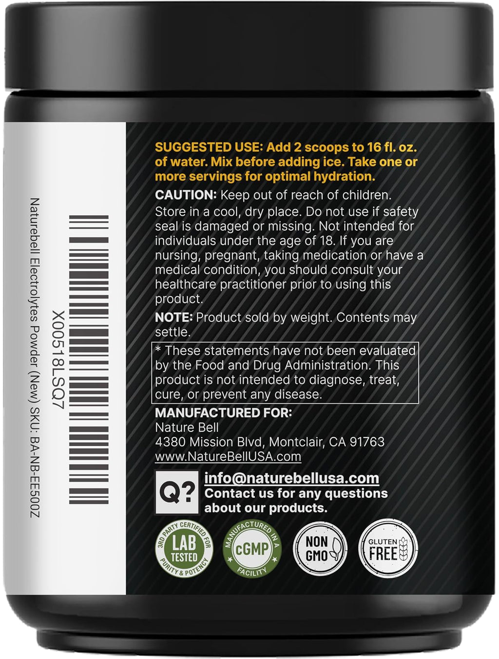 500g NatureBell electrolytes for enhanced stamina