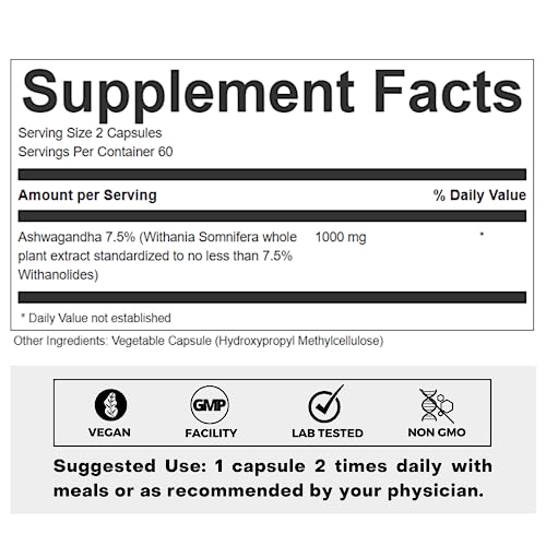 500mg ashwagandha daily dosage recommendation