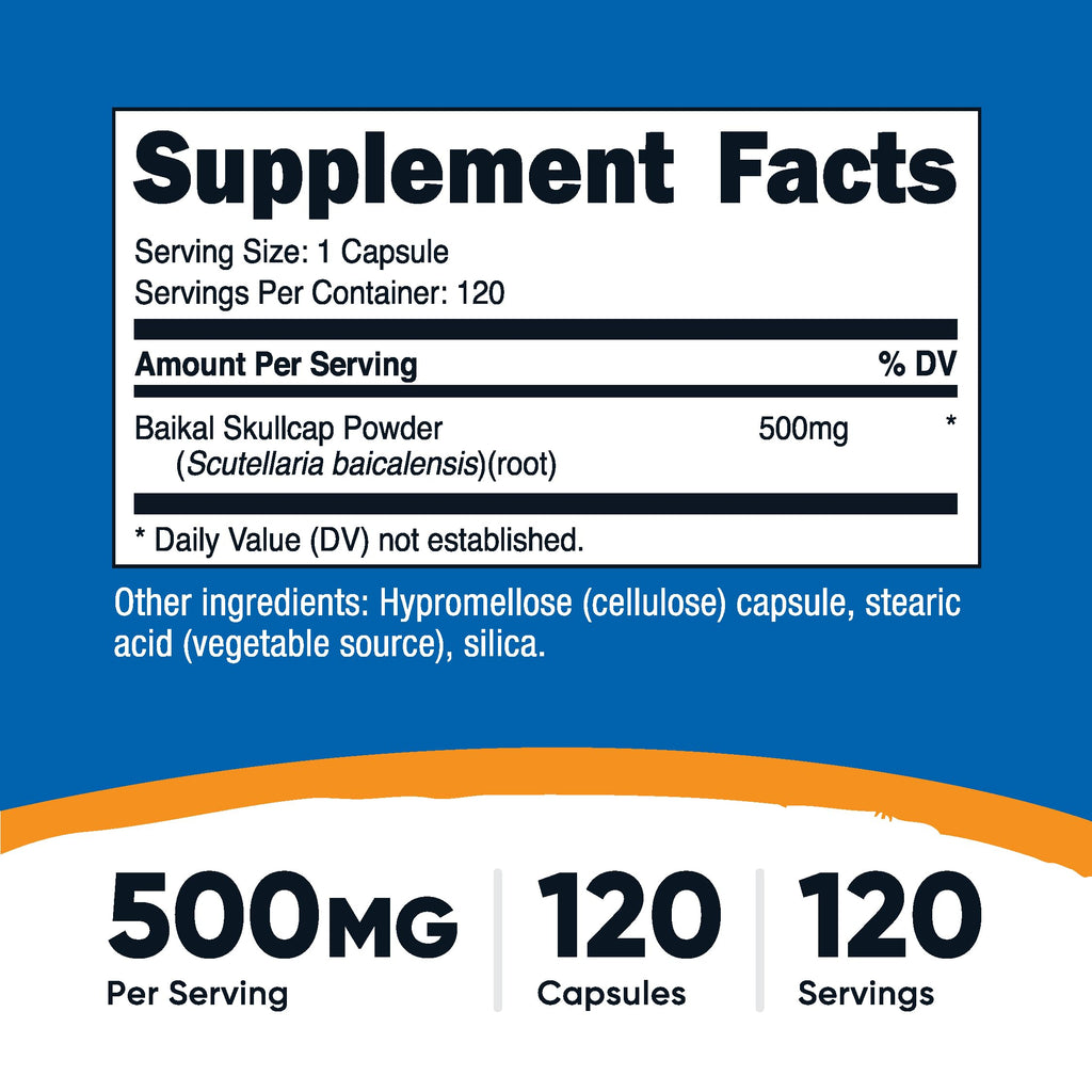 500mg Baikal Skullcap health benefits