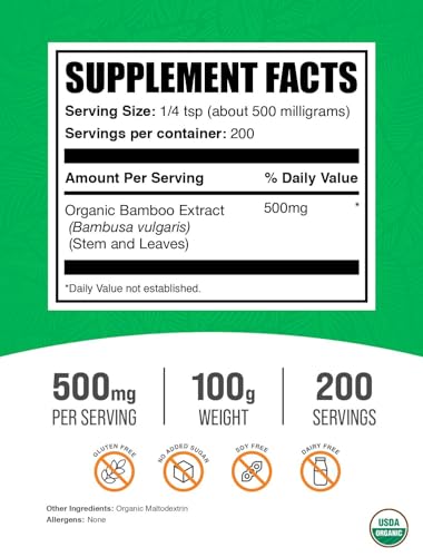 500mg bamboo extract per serving