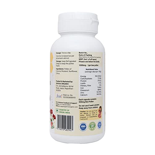 500mg bee pollen capsules for health