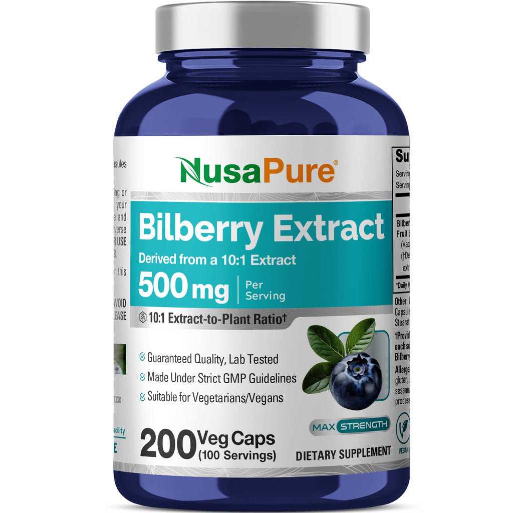 500mg bilberry extract supplement
