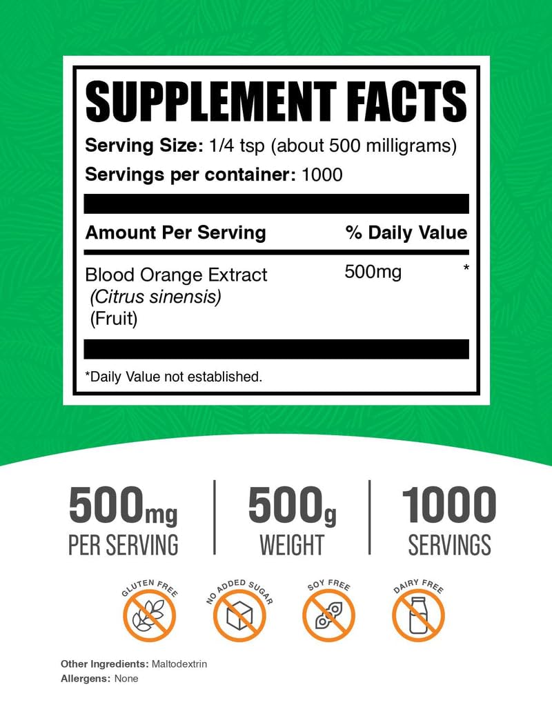 500mg blood orange extract per serving
