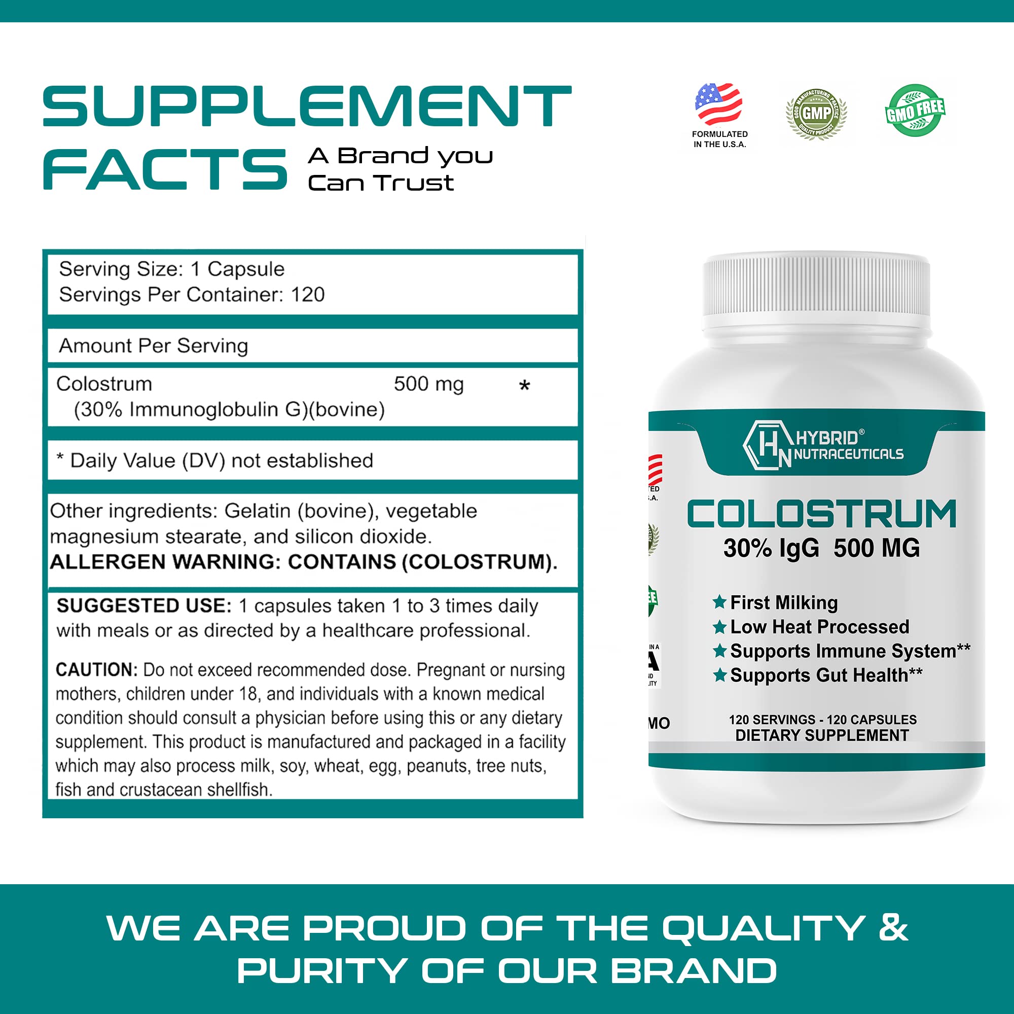 500mg bovine colostrum capsules