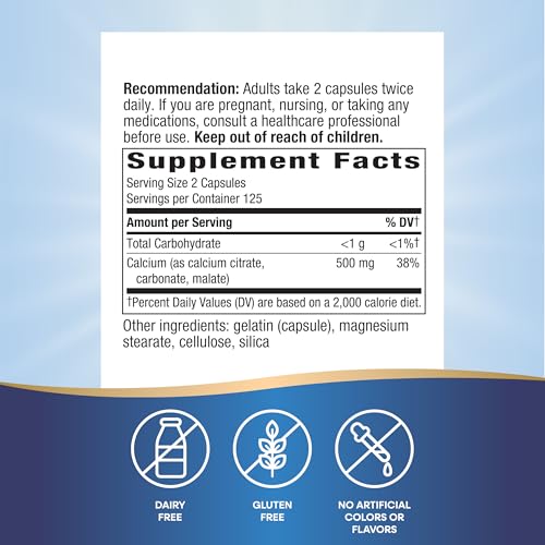 500mg calcium carbonate for strong bones