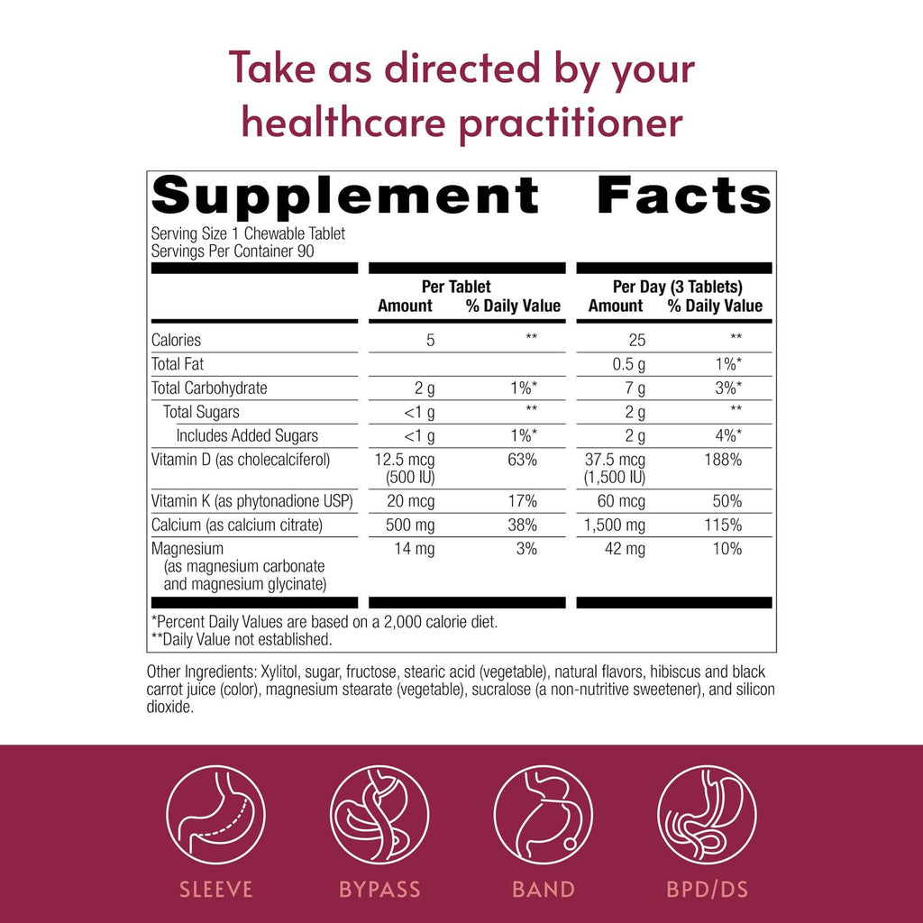 500mg calcium for bariatric patients